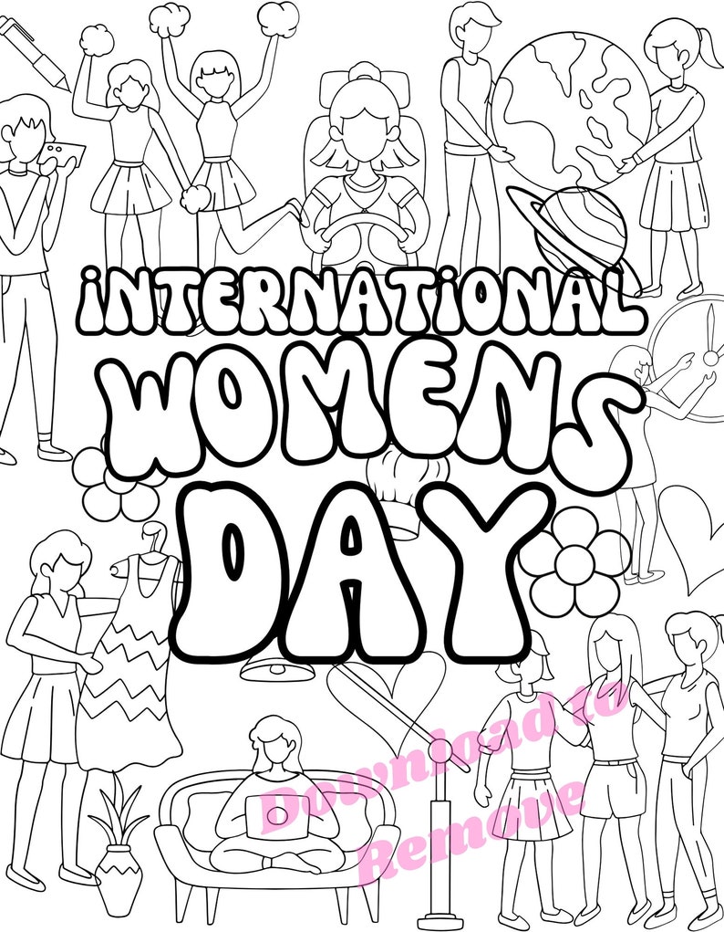 Womens Day Coloring Sheet, Elementary School Colouring, International ...