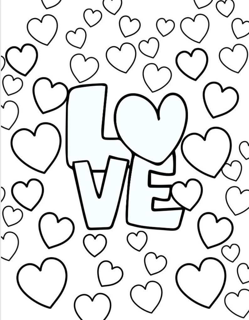 Valentines Day Colouring Sheet - Etsy