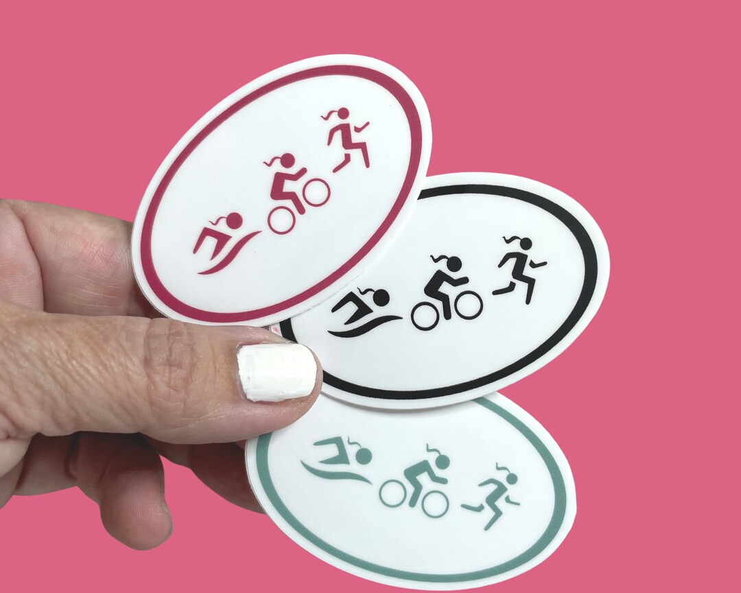 Girly Oval Triathlon Sticker With Ponytails 2 Sizes - Etsy