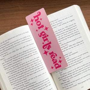 Pink Hot Girls Read Bookmark Printed on Both Sides, Bookish Girlie ...