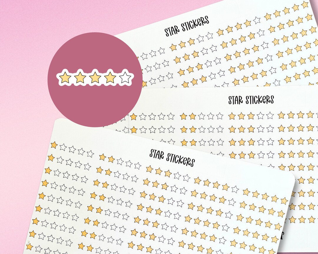 Prefilled Star Rating Stickers, Book Review Labels, Reading Journal ...