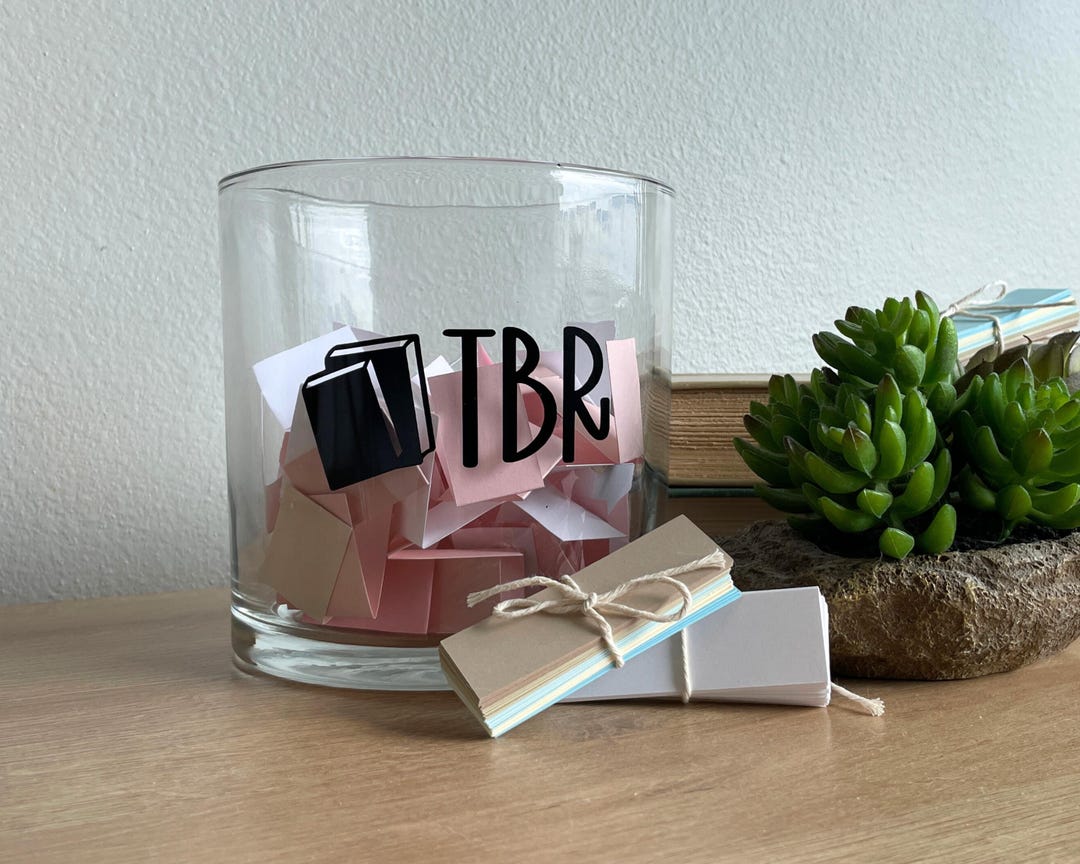 Large TBR Jar With 100 Paper Strips, Glass TBR Jar, Reading Book Nook ...