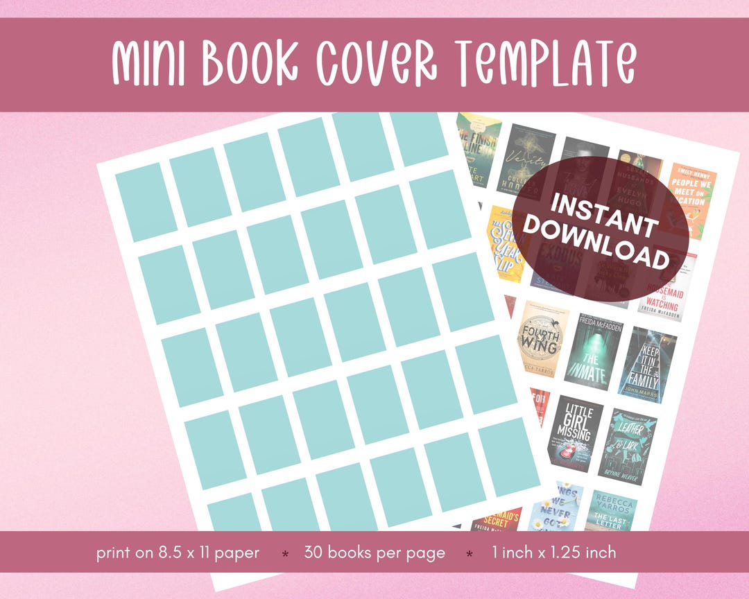 Mini Book Cover Editable Template, 1 Inch X 1.25 Inch Canva Template ...