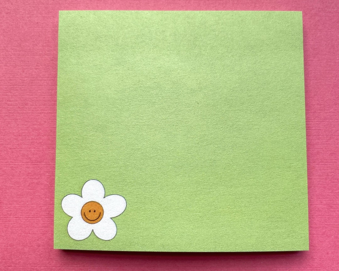 Daisy Face Sticky Notes Flower Aesthetic Retro Aesthetic - Etsy