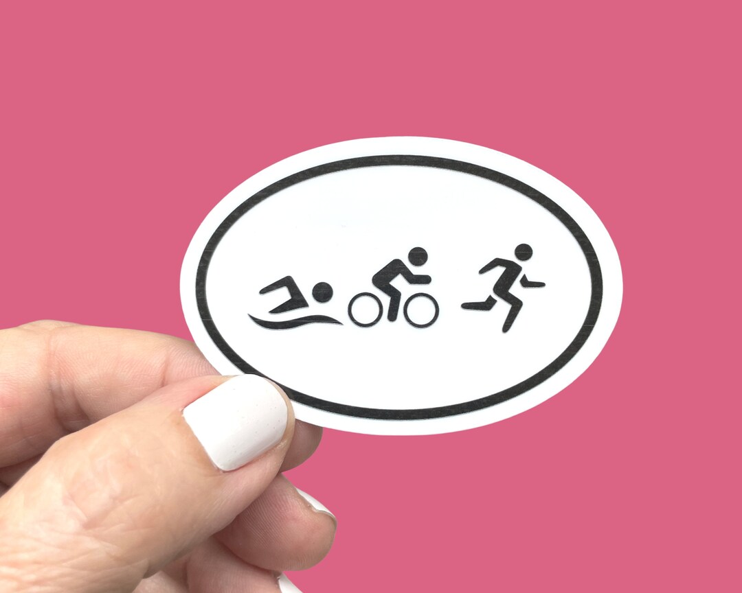 Oval Triathlon Swim Bike Run Sticker - 2 Sizes Available / Minimalistic ...