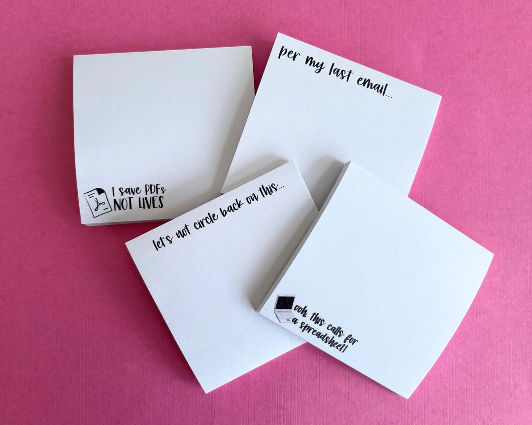 Office Humor Sticky Note Bundle / Pack of 4 Sticky Notes / Gift for Co ...