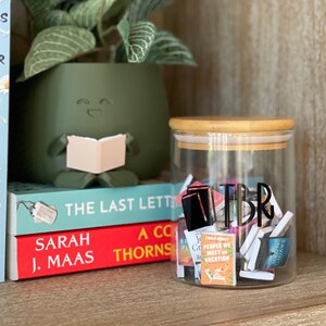 Large TBR Jar With 100 Paper Strips, Glass TBR Jar, Reading Book Nook ...
