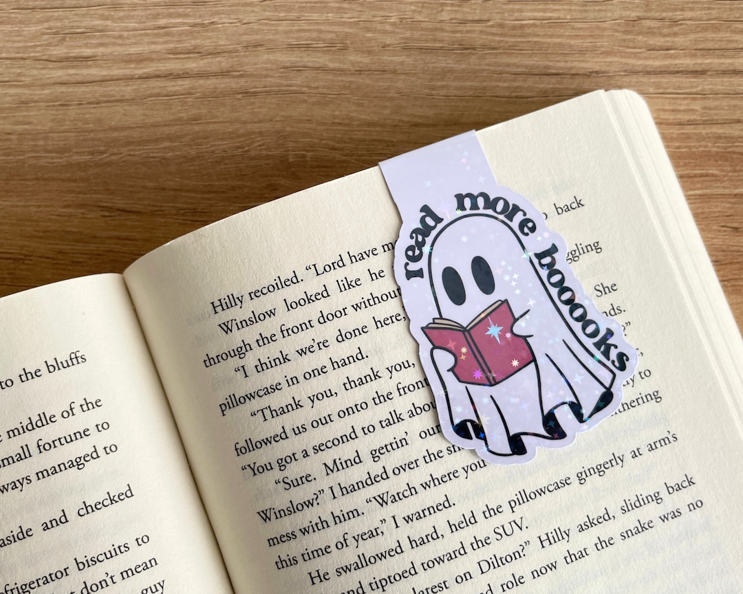 Ghost Read More Books Magnetic Bookmark, Halloween Aesthetic Bookish ...