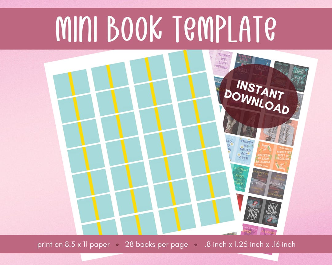 Mini Book Cover Editable Template, .8 X 1.25 Inch Canva Template With ...