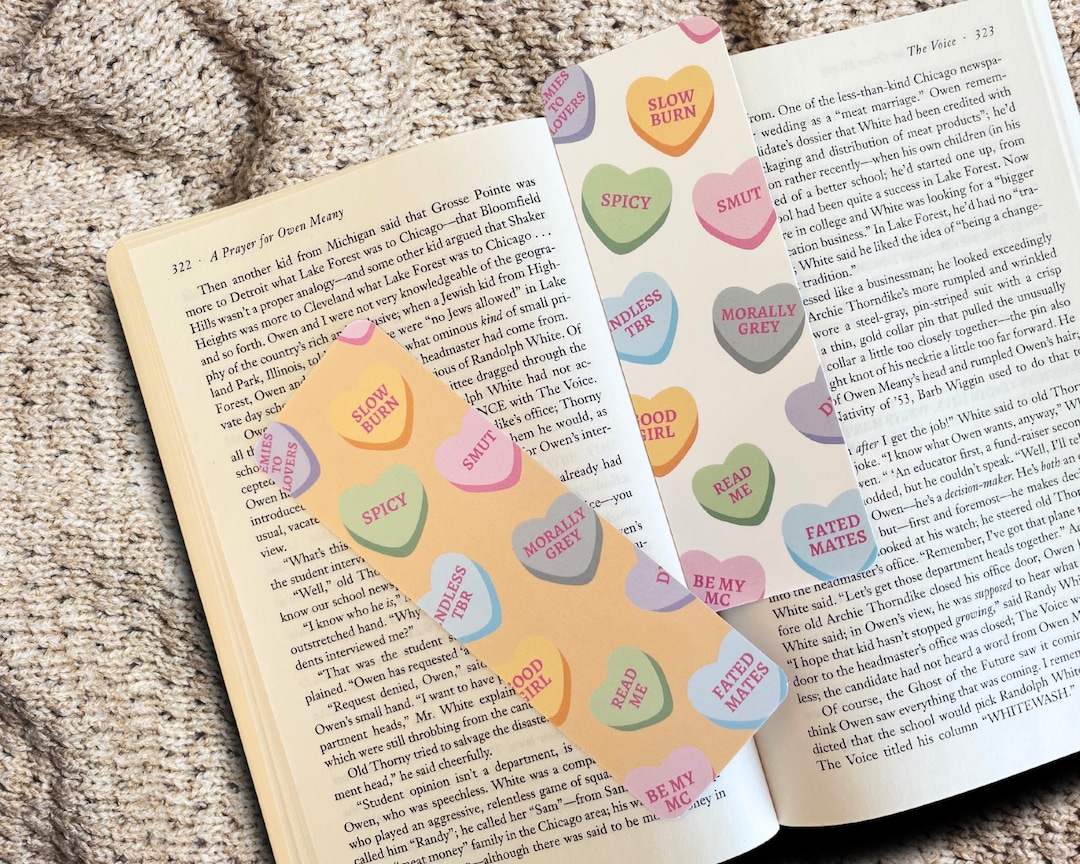 Valentine's Bookmark, Book Trope Conversation Hearts, Valentine Gift ...