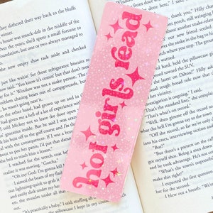 Pink Hot Girls Read Bookmark Printed on Both Sides, Bookish Girlie ...