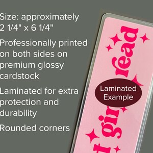 Pink Hot Girls Read Bookmark Printed on Both Sides, Bookish Girlie ...