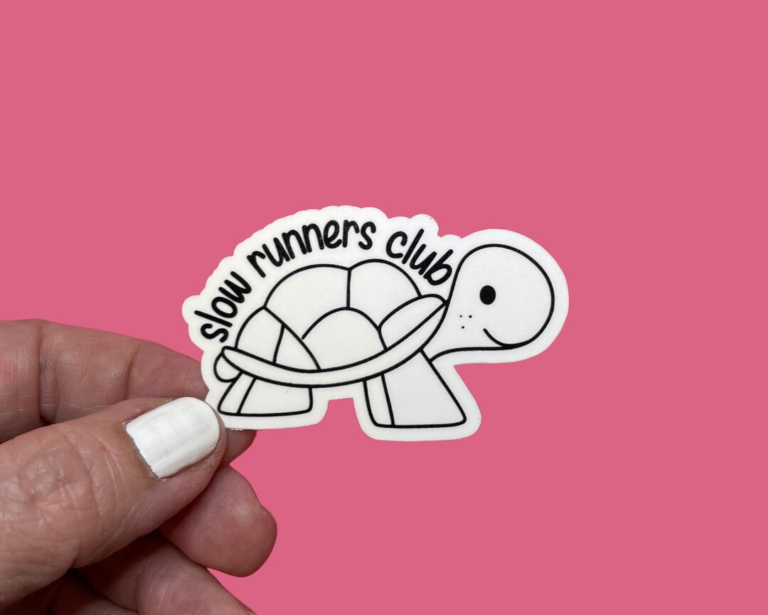 Turtle Slow Runners Club Sticker - Etsy