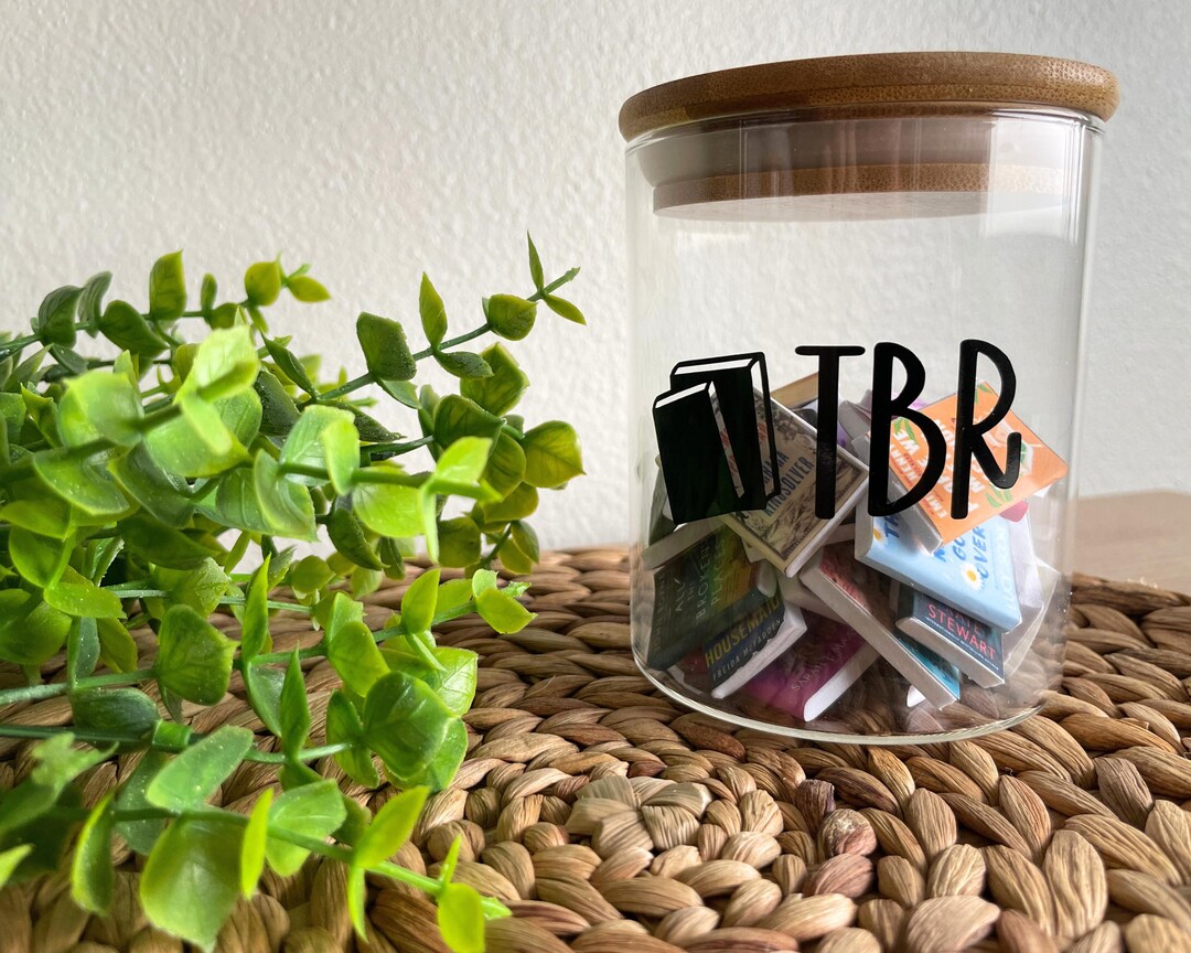 TBR Jar, Glass to Be Read Jar With Bamboo Lid, Book Nook Bookshelf ...