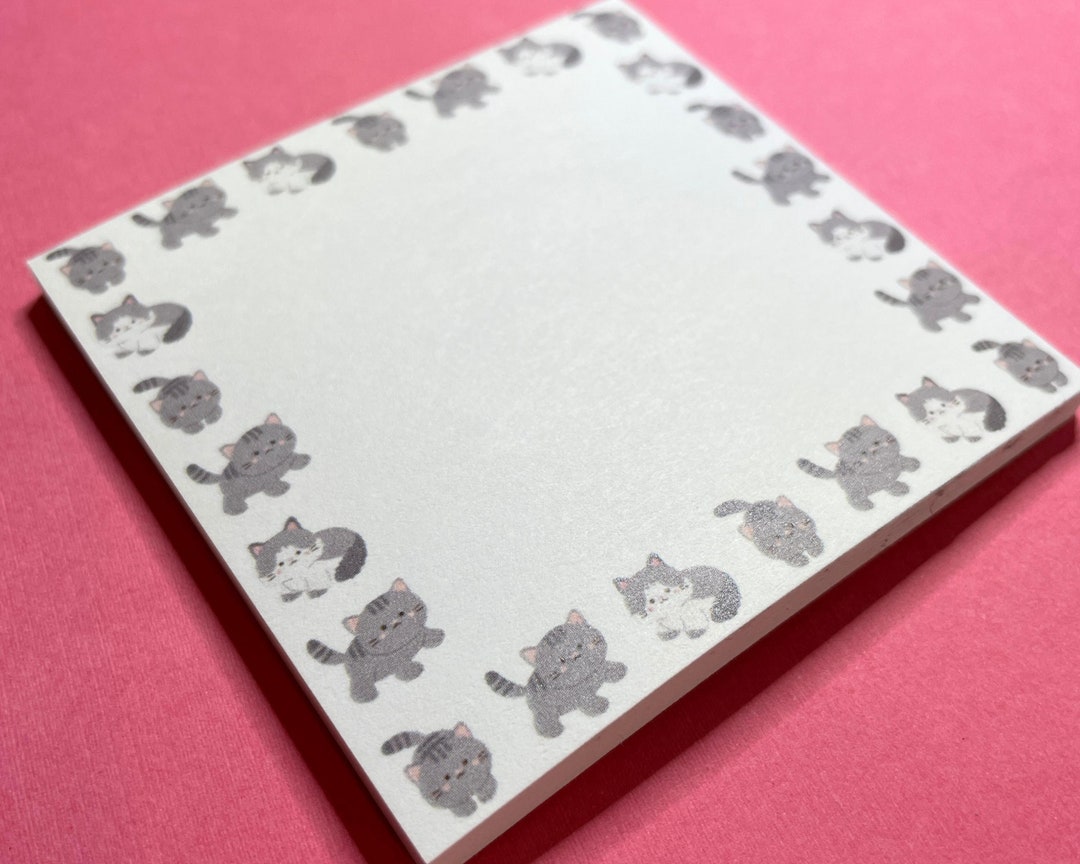 Cute Kitty Cat Border Sticky Notes - Etsy
