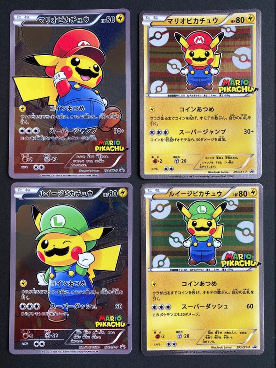 Pokemon Card Pikachu Mario Luigi Custom Card Hand Made Orica - Etsy