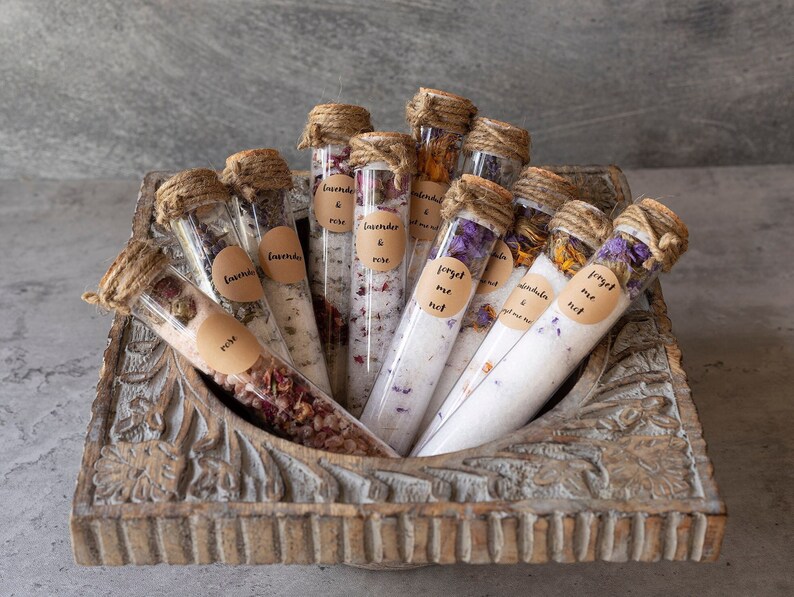 Floral Bath Salts: Epsom & Himalayan Pink Salt Test Tubes - Etsy