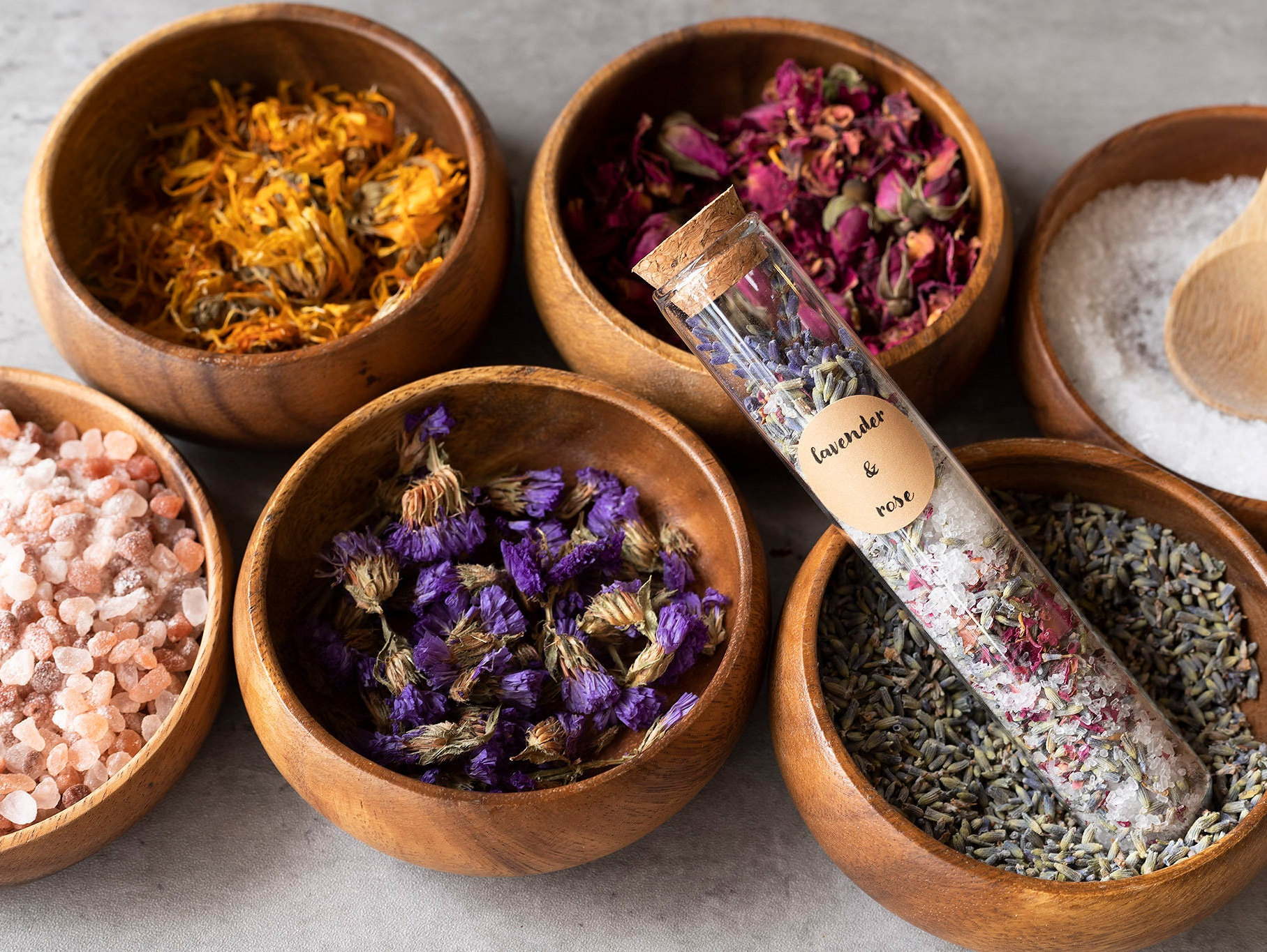 Floral Bath Salts With Natural Flowers ,test Tubes Bath Salts, Bath ...