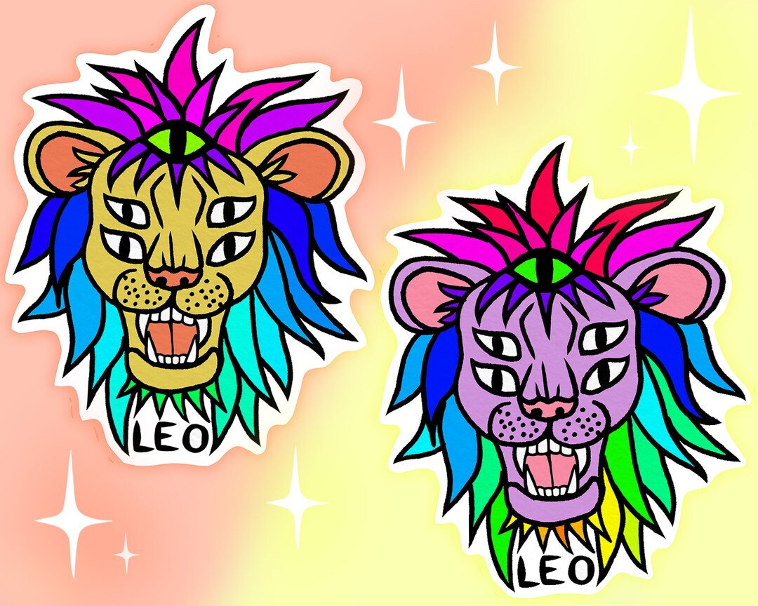 Leo Astrology Stickers 2 Leo Sticker Zodiac Sign Sticker Waterproof ...