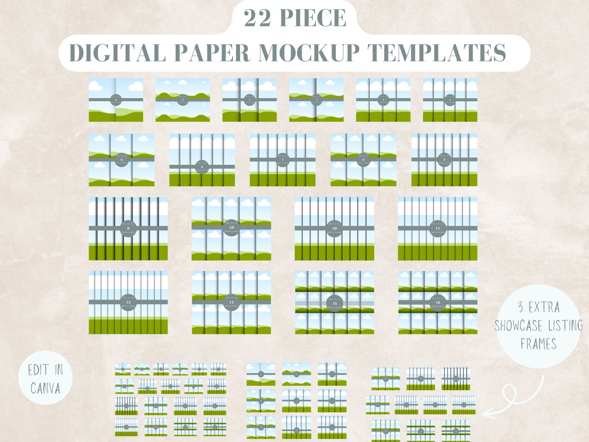 Canva Frame, Digital Paper Mockup, Easy to Use, Drag and Drop, Fully ...