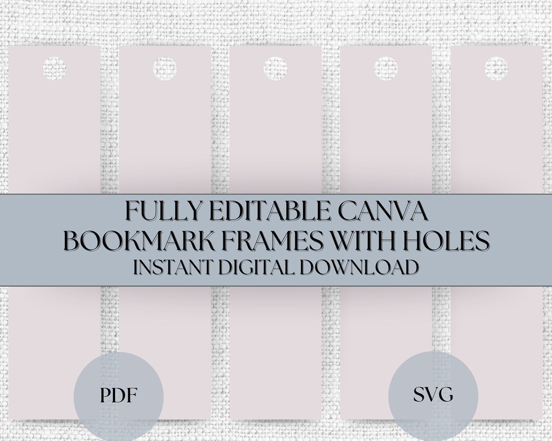 CANVA Editable Bookmark Template Bundle, Bookmark Frame, Design Your ...