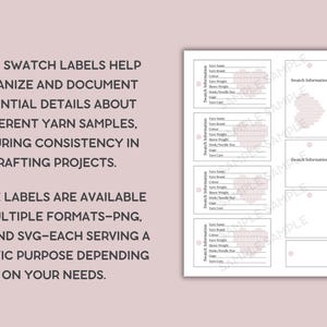 Printable Yarn Swatch Cards, Crochet & Knitting Labels, Yarn Swatch ...