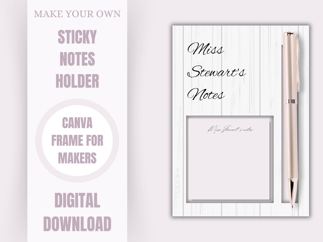 Canva Editable Frame, Diy Sticky Note Holder, Make Your Own Template ...