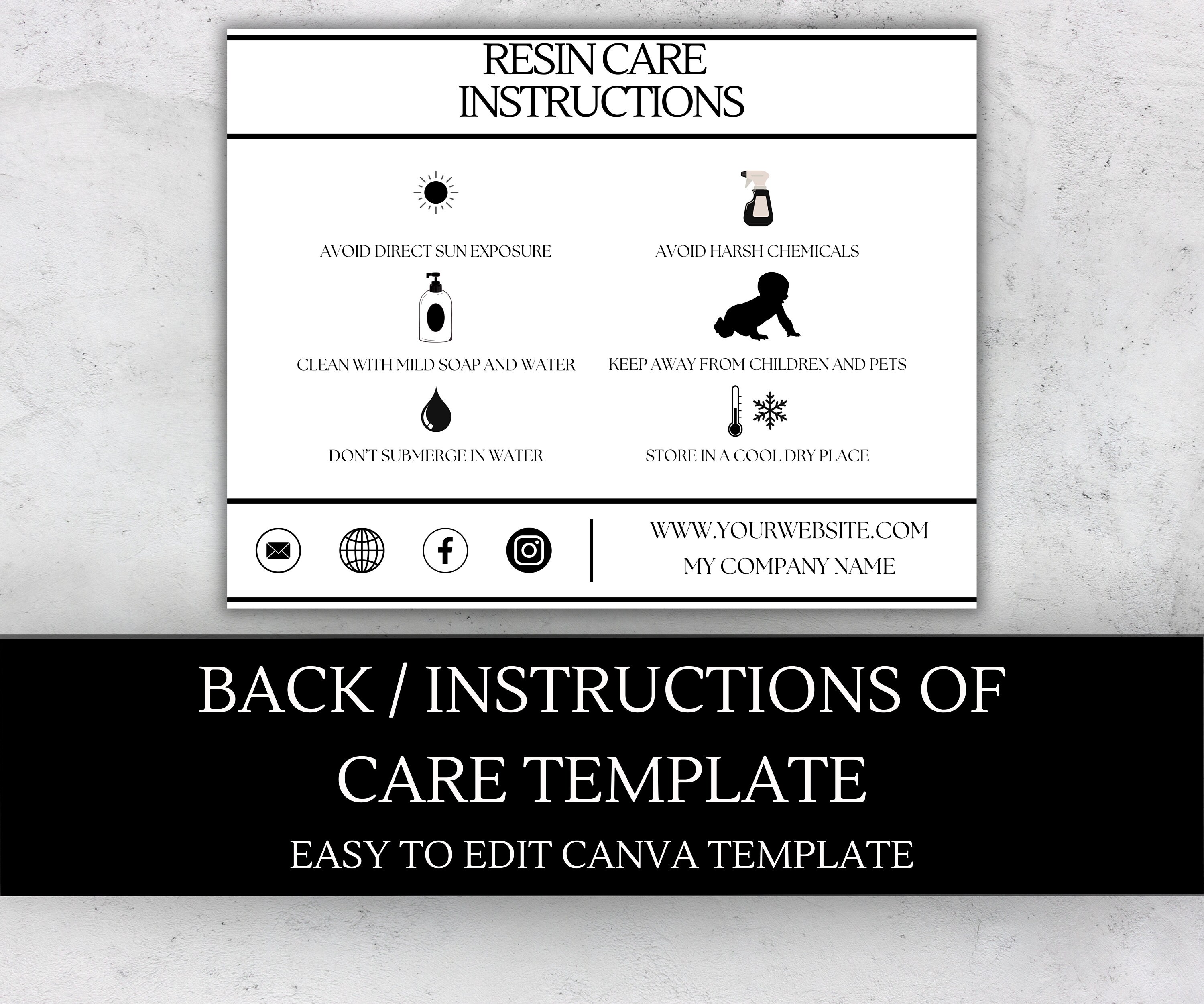 Fully Editable Canva Care Instructions Template, Care Instructions ...