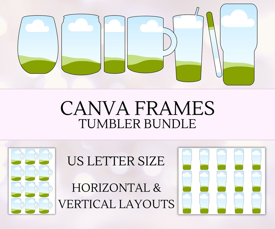 Canva Frames, Tumbler Frames, Drag and Drop Frames, Tumbler Care Card ...
