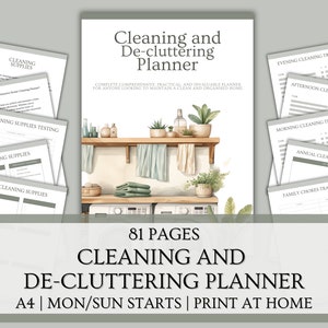 81 Page Cleaning De-cluttering Workbook , A4 Cleaning Workbook ...