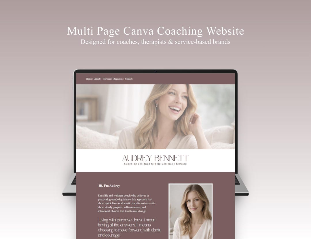 Multi Page Canva Coaching Website Template | Service Based Website for ...