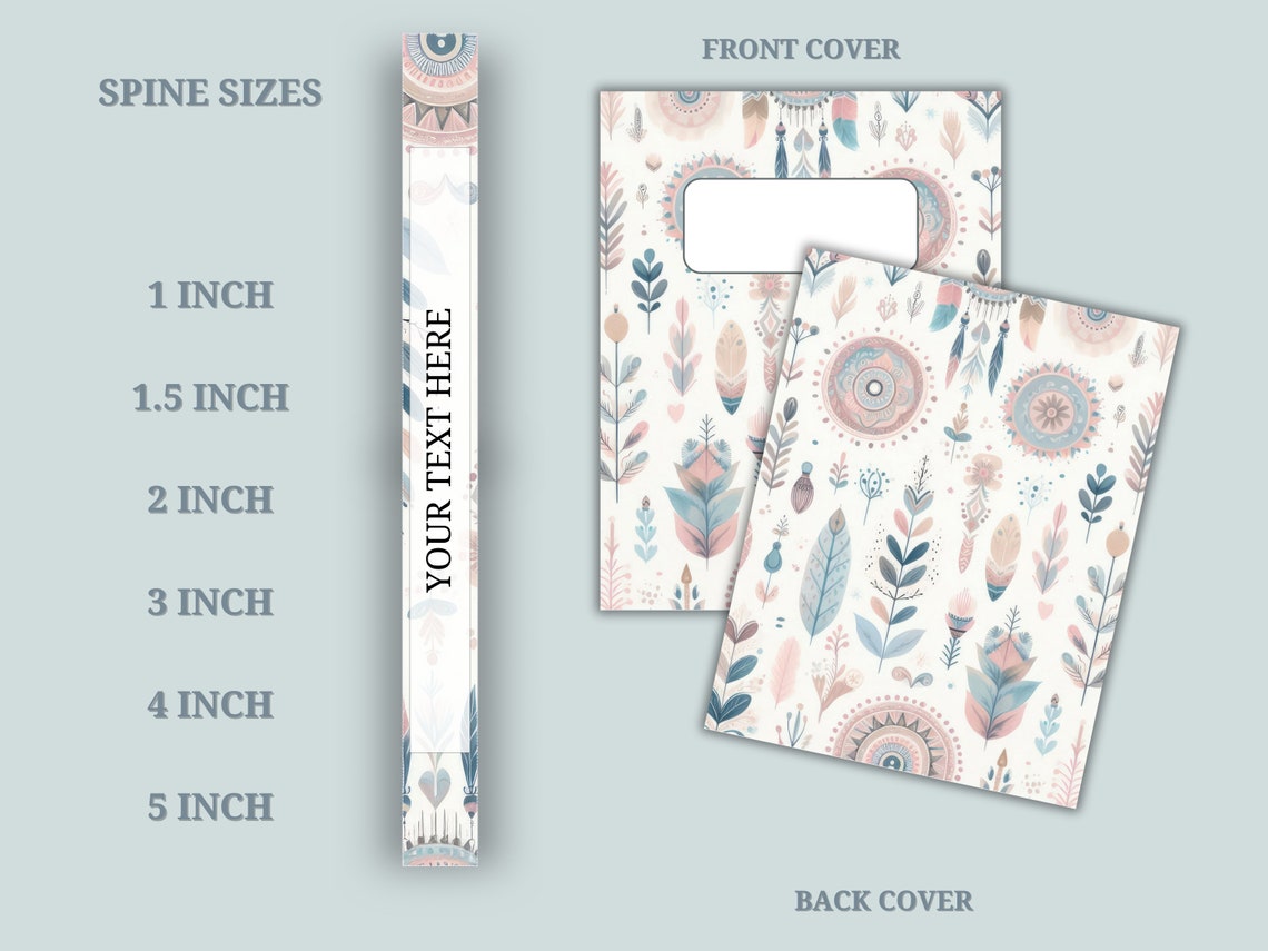 Boho Binder Cover Bundle: DIY Printable, US Letter & A4 (canva ...