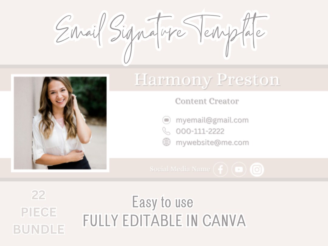 Custom Email Signature, Business Email Signature, Canva Template, Blog ...