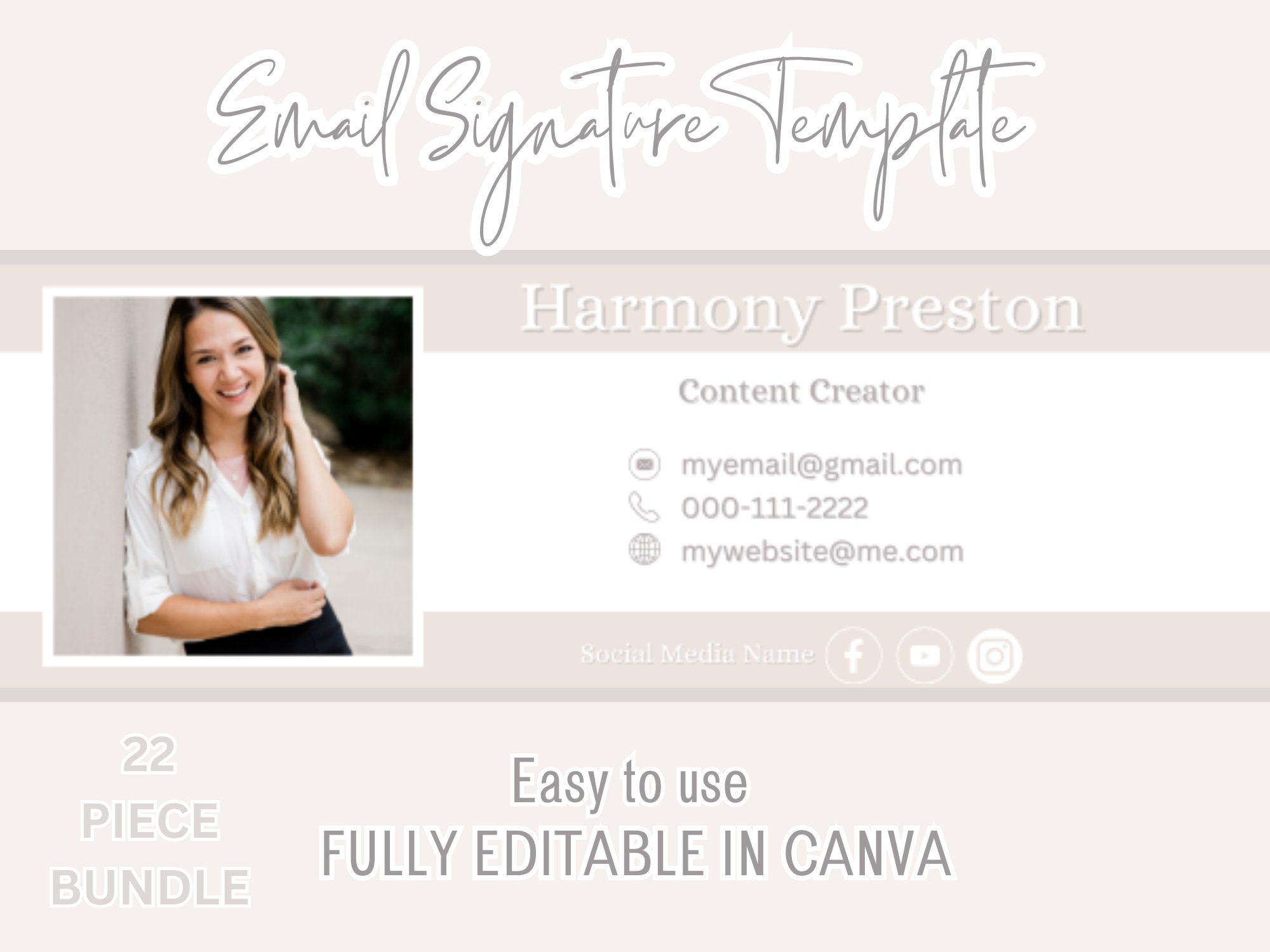 Custom Email Signature Business Email Signature Canva - Etsy