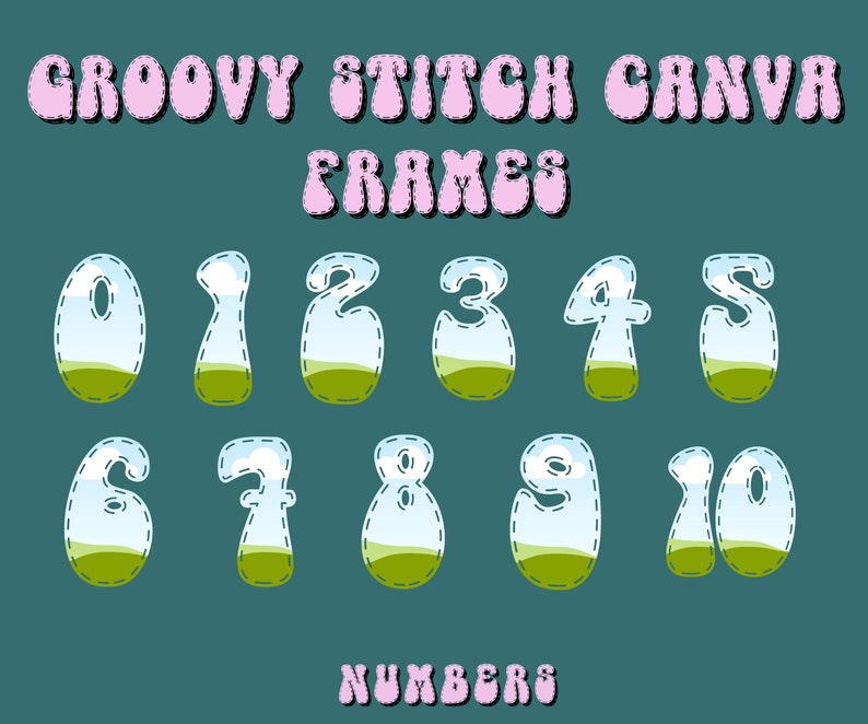 Canva Stitch Letter Frames, Stitch Number Frames, Drag and Drop, Fill ...