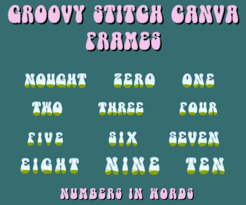 Canva Stitch Letter Frames, Stitch Number Frames, Drag and Drop, Fill ...