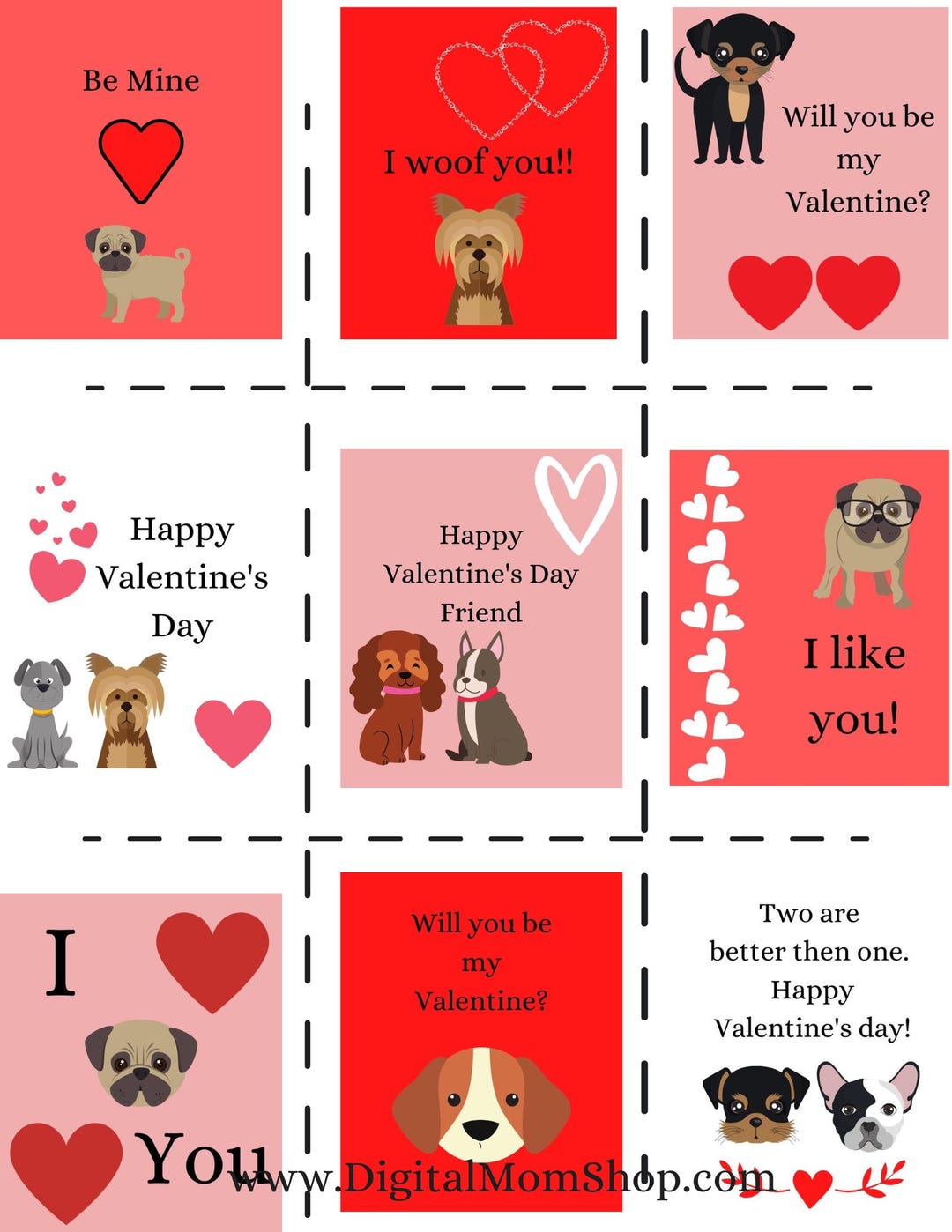 Printable Valentine's Day Cards, Digital Download - Etsy