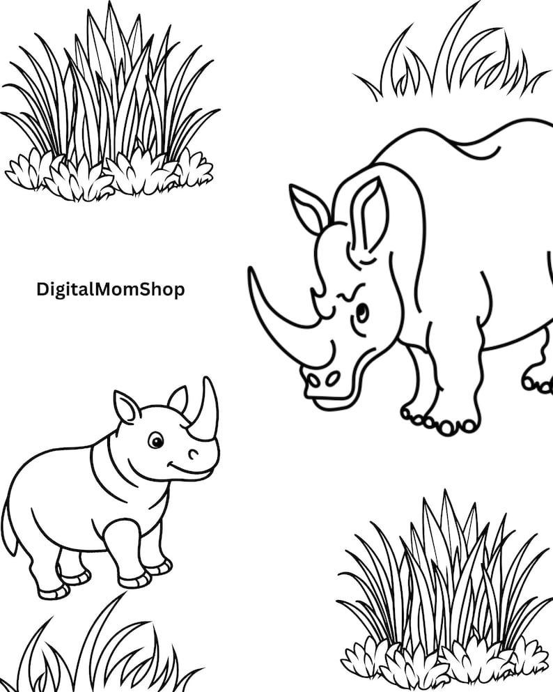 Jungle Animal Bundle Coloring Pages Digital Download - Etsy