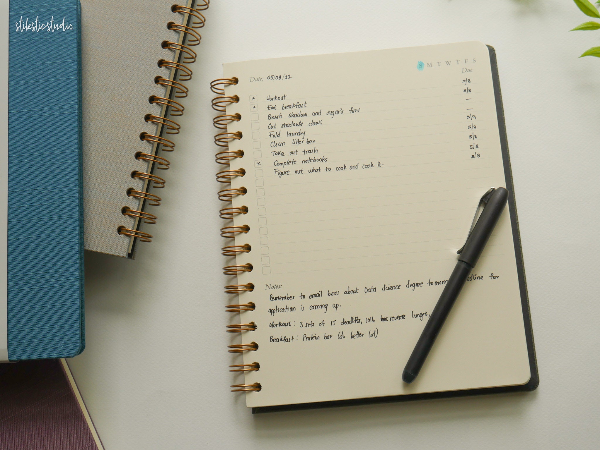 7x9 Spiral Bound Linen Notebook Personalized Hardcover - Etsy