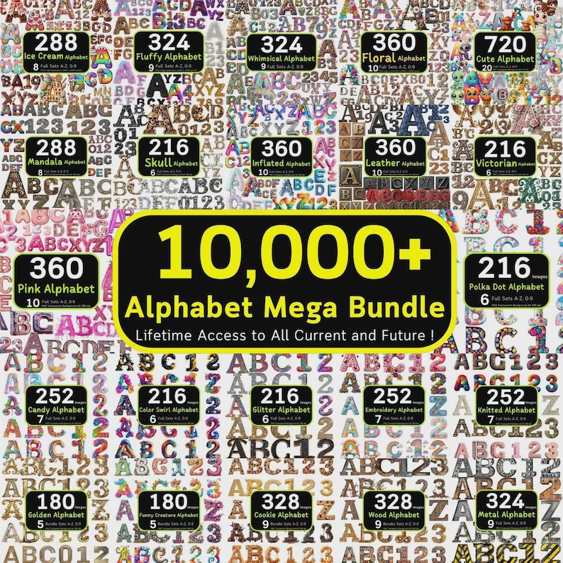 10,000+ Alphabet & Numbers Mega Bundle - All Past and Future Sets ...