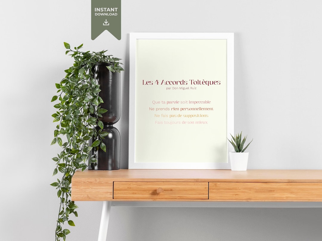 Poster the 4 Toltec Agreements Digital File 4 Agreements, Don Miguel ...