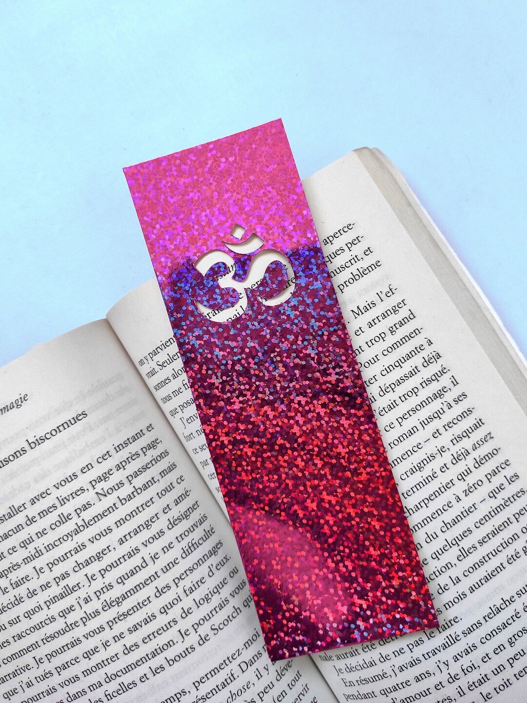 Holographic Bookmark - OM [lasercut Bookmark, Papercut Bookmark ...