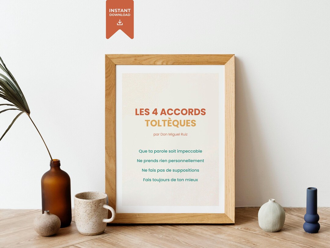 Poster "the 4 Toltec Agreements" - Digital File - [4 Agreements, Don ...