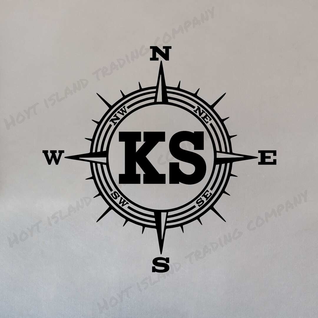 Kansas Compass Decal, Sunflower State Vinyl Wall Decal, Monument Rocks ...