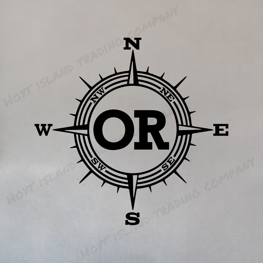 Oregon Compass Decal Beaver State Vinyl Walldecal Crater - Etsy