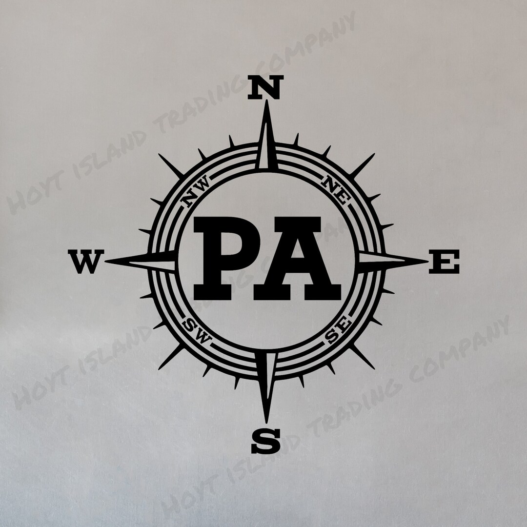 Pennsylvania Compass Decal, Keystone State Wall Decal, Thirteen ...