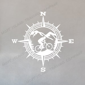 Mountain Biking Compass Decal, MTB Vinyl Decal, Enduro Wall Decal ...