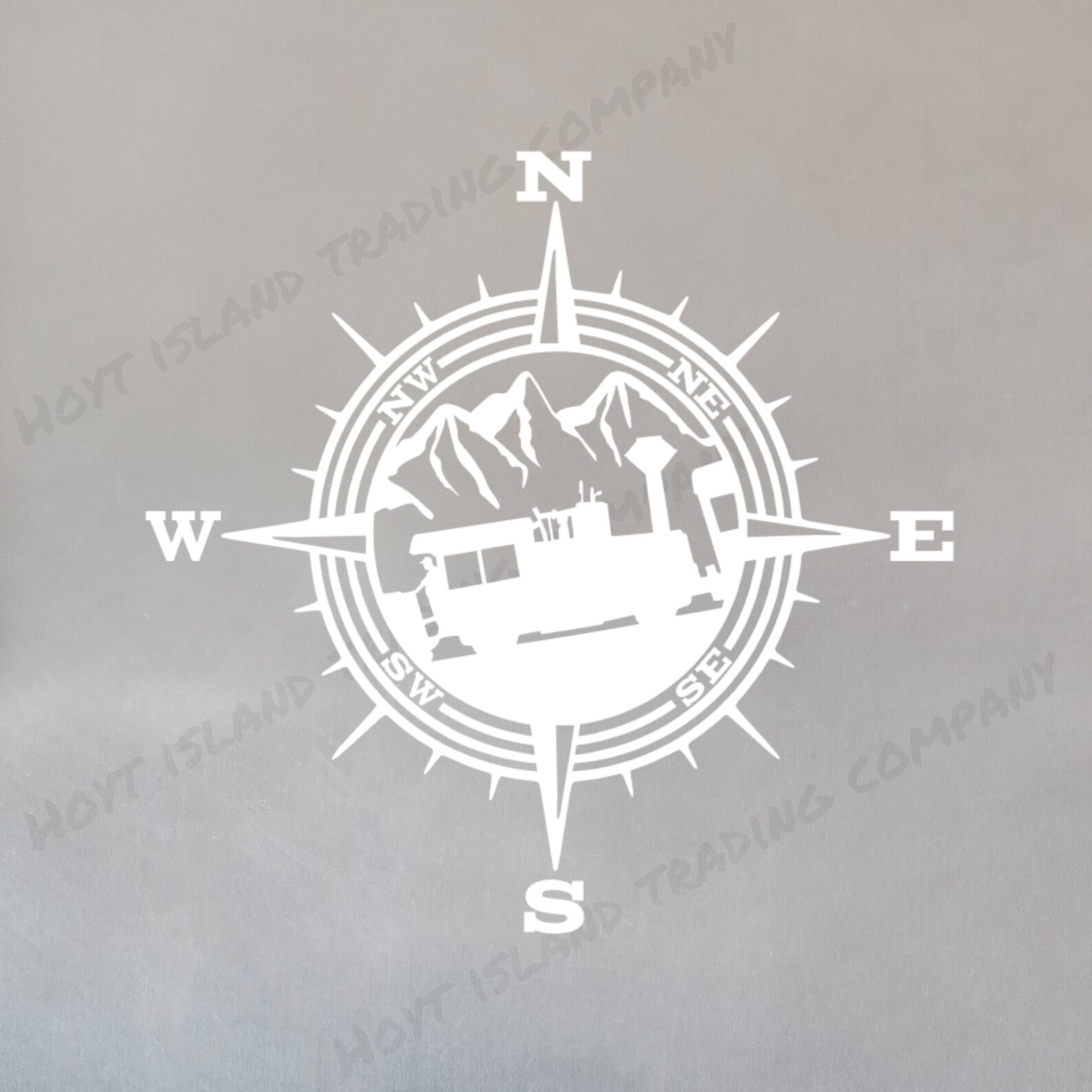 Cog Railway Compass Decal, White Mountains Vinyl Decal, Mount ...