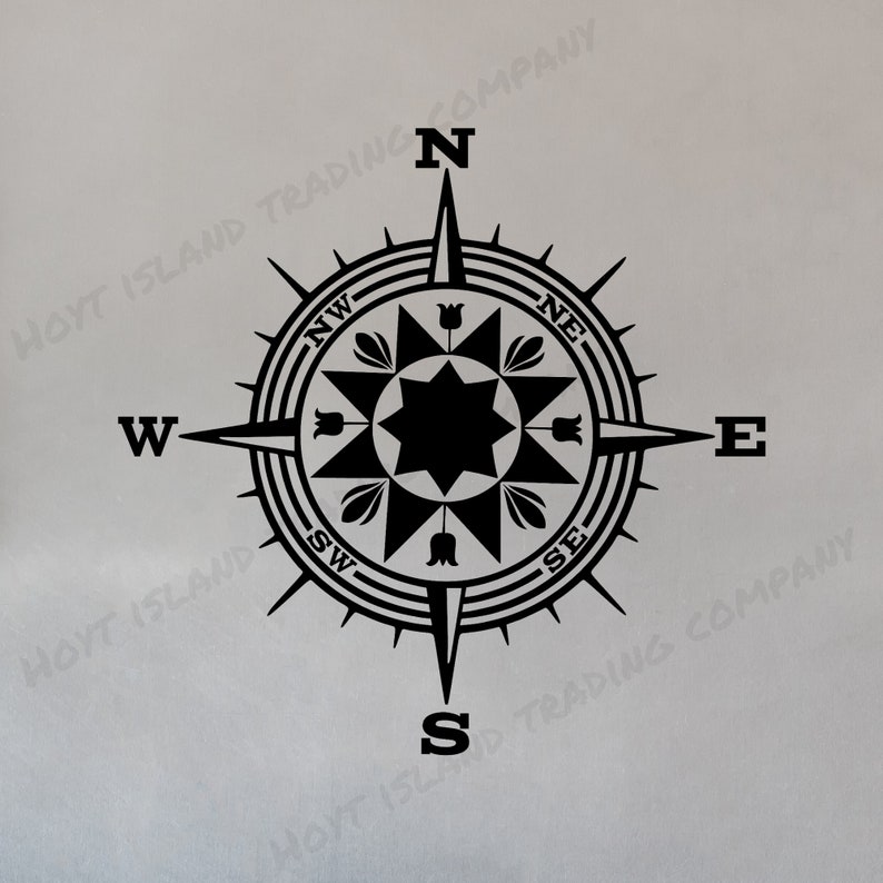 Pennsylvania Hex Compass Decal, Amish Hex Sign, Dutch Compass Wall ...