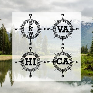 Georgia State Compass Decal, the Peach State Wall Decal, Southern Life ...